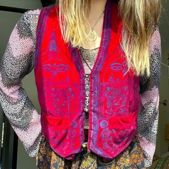 Tops | Vintage Velvet Bohemian Vest Made In Nepal | Poshmark